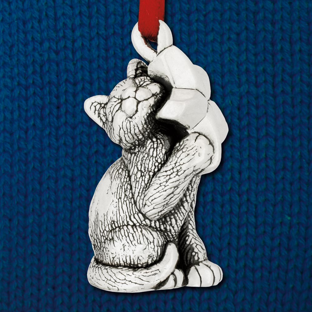 Sterling Collectables: Cat of Mine Star Loving Kitten Sterling Ornament
