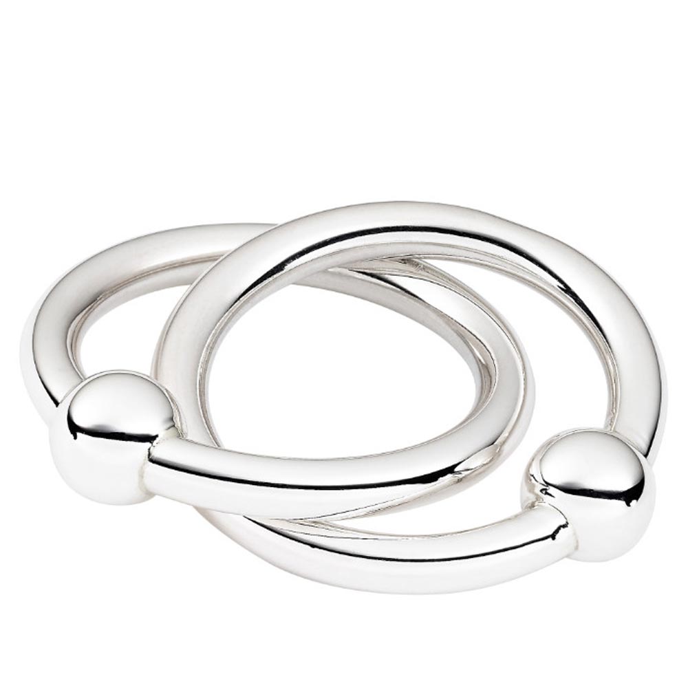 Sterling Collectables: JT Inman Double Ring Sterling Baby Rattle