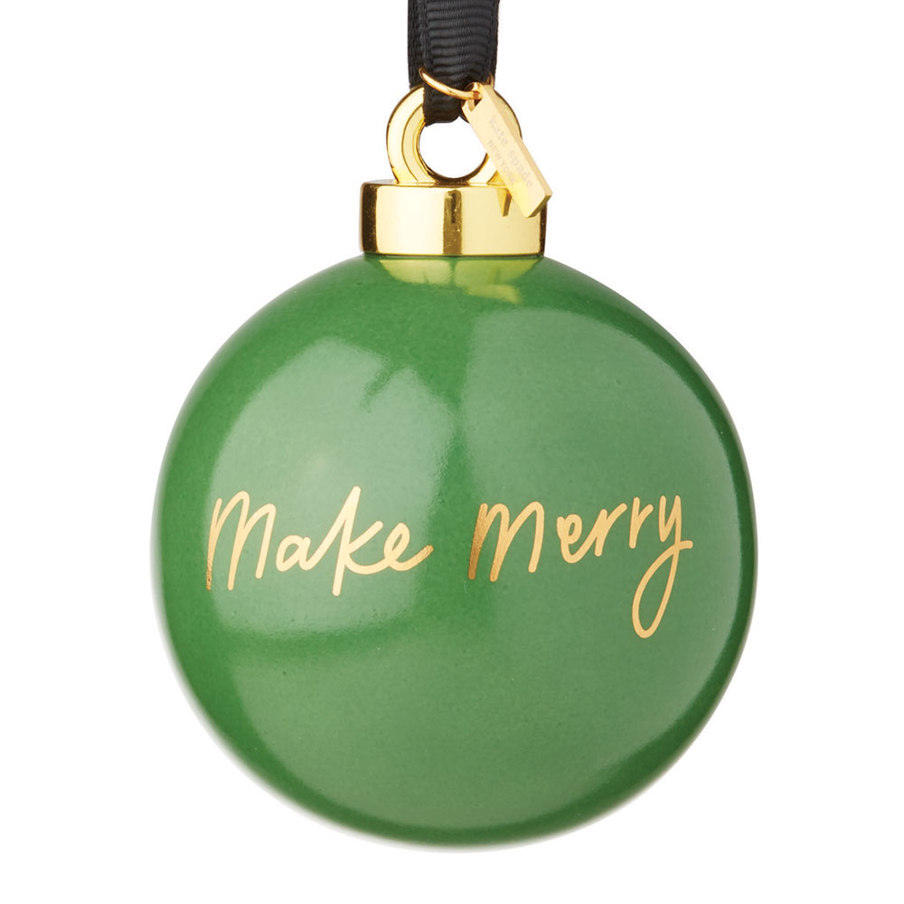 Sterling Collectables: Kate Spade Make Merry Green Ball Porcelain Ornament