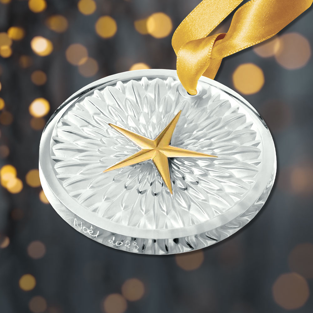 Sterling Collectables: 2023 Lalique Plumes Annual Gold Crystal Ornament