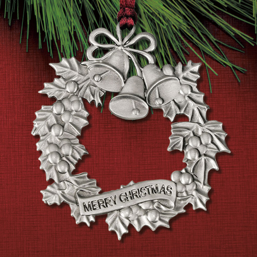 Sterling Collectables: Seagull Pewter Holly Berry Wreath Ornament