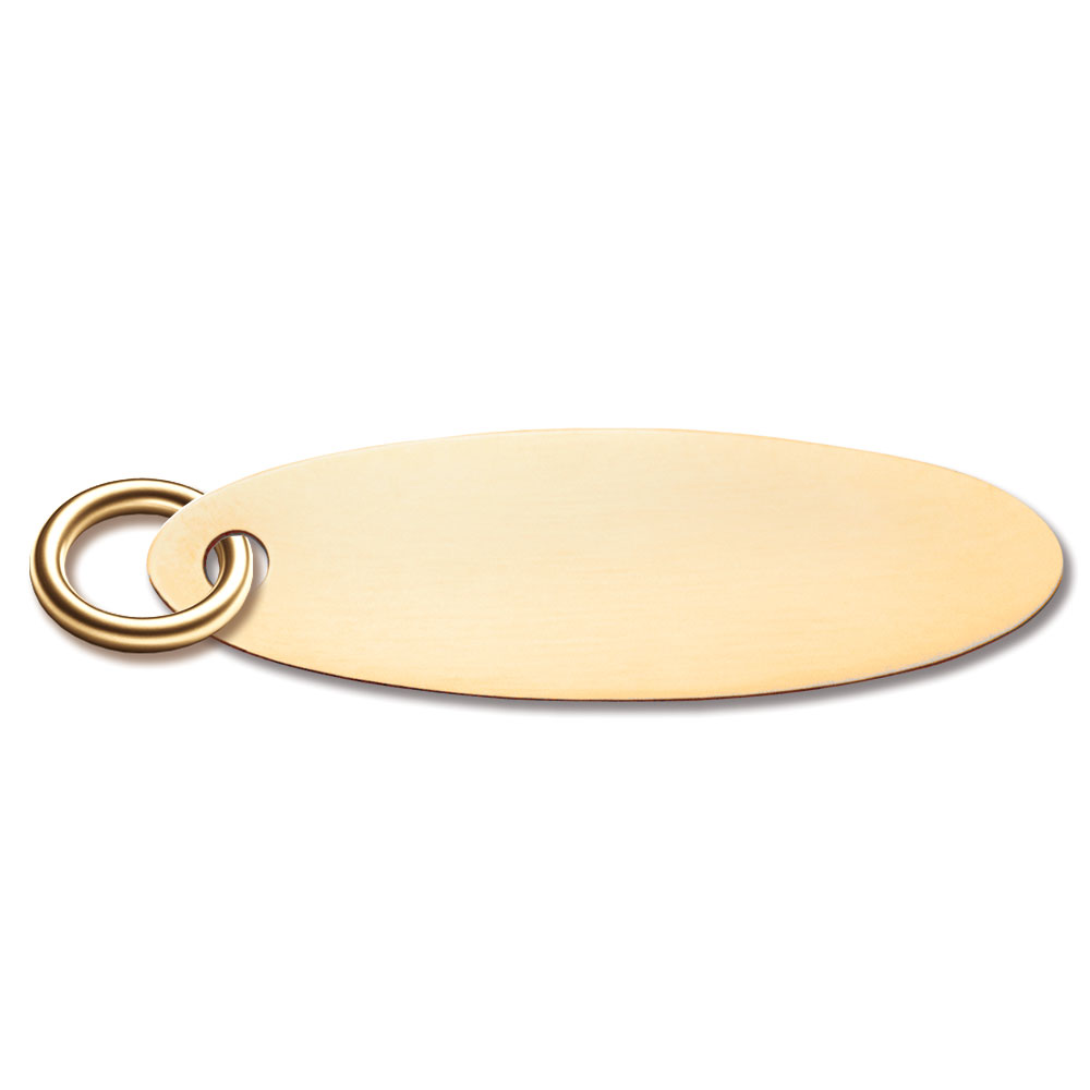 Sterling Collectables: Large Oval Engravable Gold Plated Tag