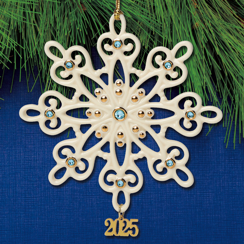 Sterling Collectables: 2025 Lenox Gemmed Snowflake Porcelain Ornament