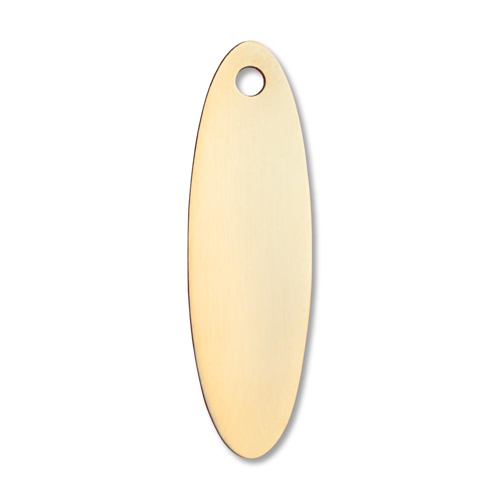 Sterling Collectables: Large Oval Engravable Gold Plated Tag