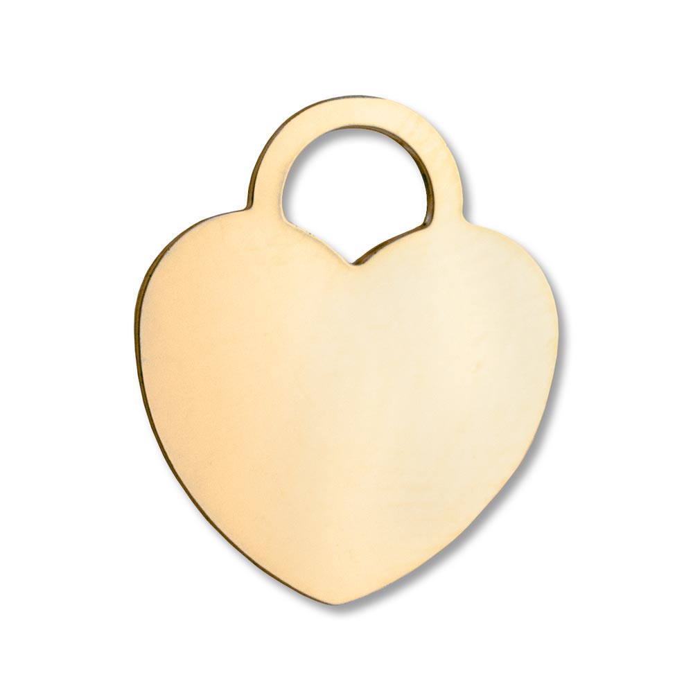Sterling Collectables: Large Heart Shaped Engravable Gold Plated Tag