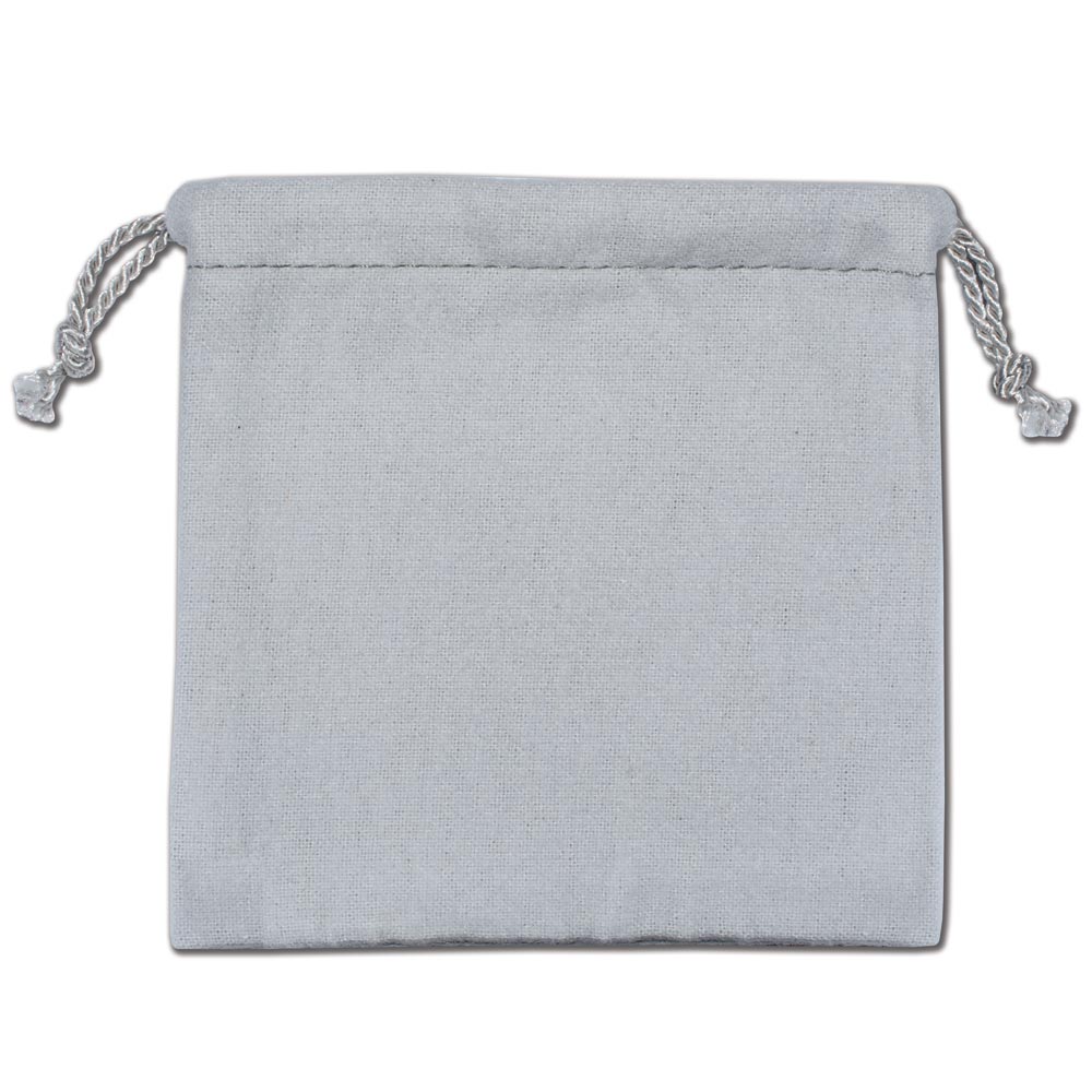 Sterling Collectables: 5 x 5 Grey Flannel Drawstring Bag