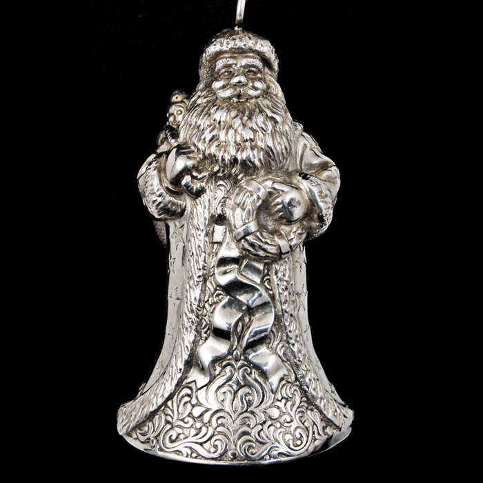 Sterling Collectables: Galmer Standing Santa Sterling Bell Ornament