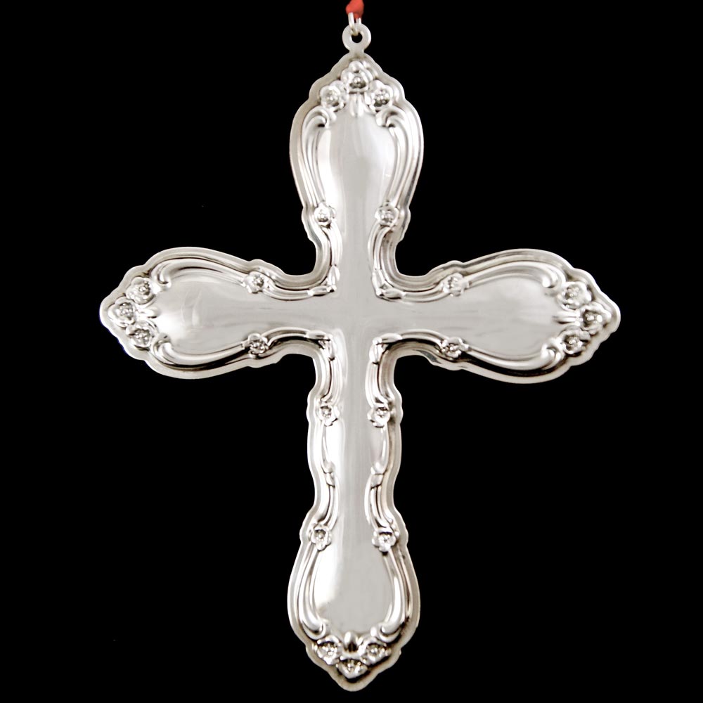 Sterling Collectables: * Gorham Rose Tiara Cross Sterling Ornament