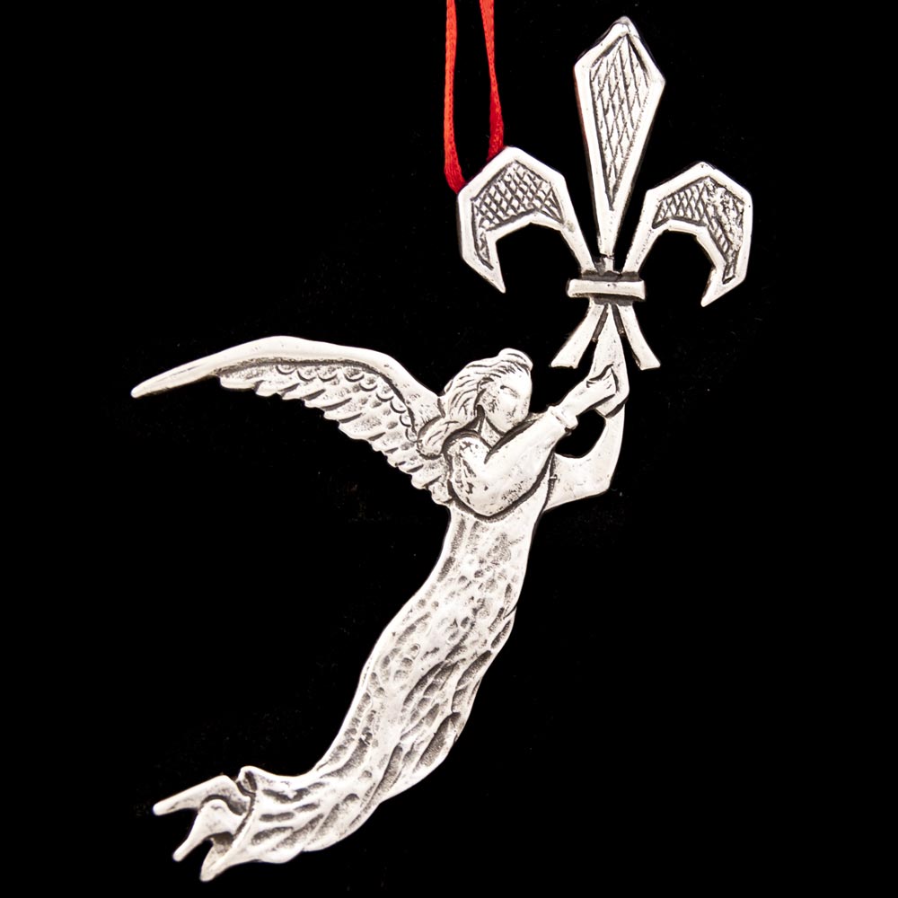 Sterling Collectables: Hand & Hammer Fleur De Lys Angel Sterling Ornament