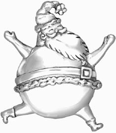 Sterling Collectables: Hand & Hammer Bouncing Santa Sterling Ornament