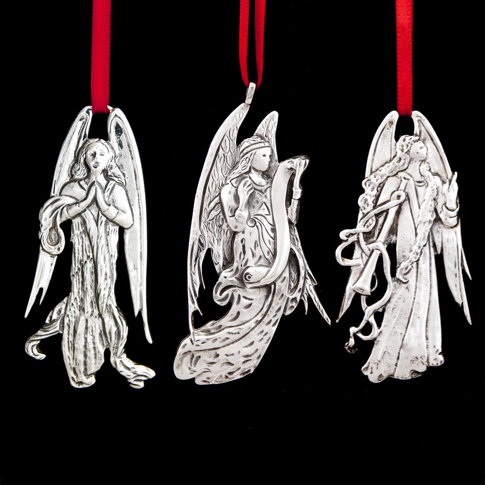 Sterling Collectables: Hand & Hammer LaFarge Angel Set Sterling Ornaments