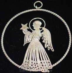 Sterling Collectables: Angel with Star Sterling Ornament