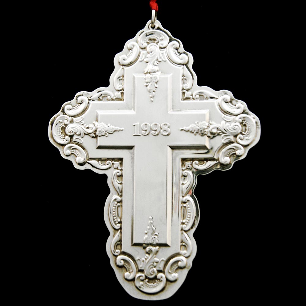 Sterling Collectables: 1998 Wallace Grande Baroque Cross Sterling Ornament
